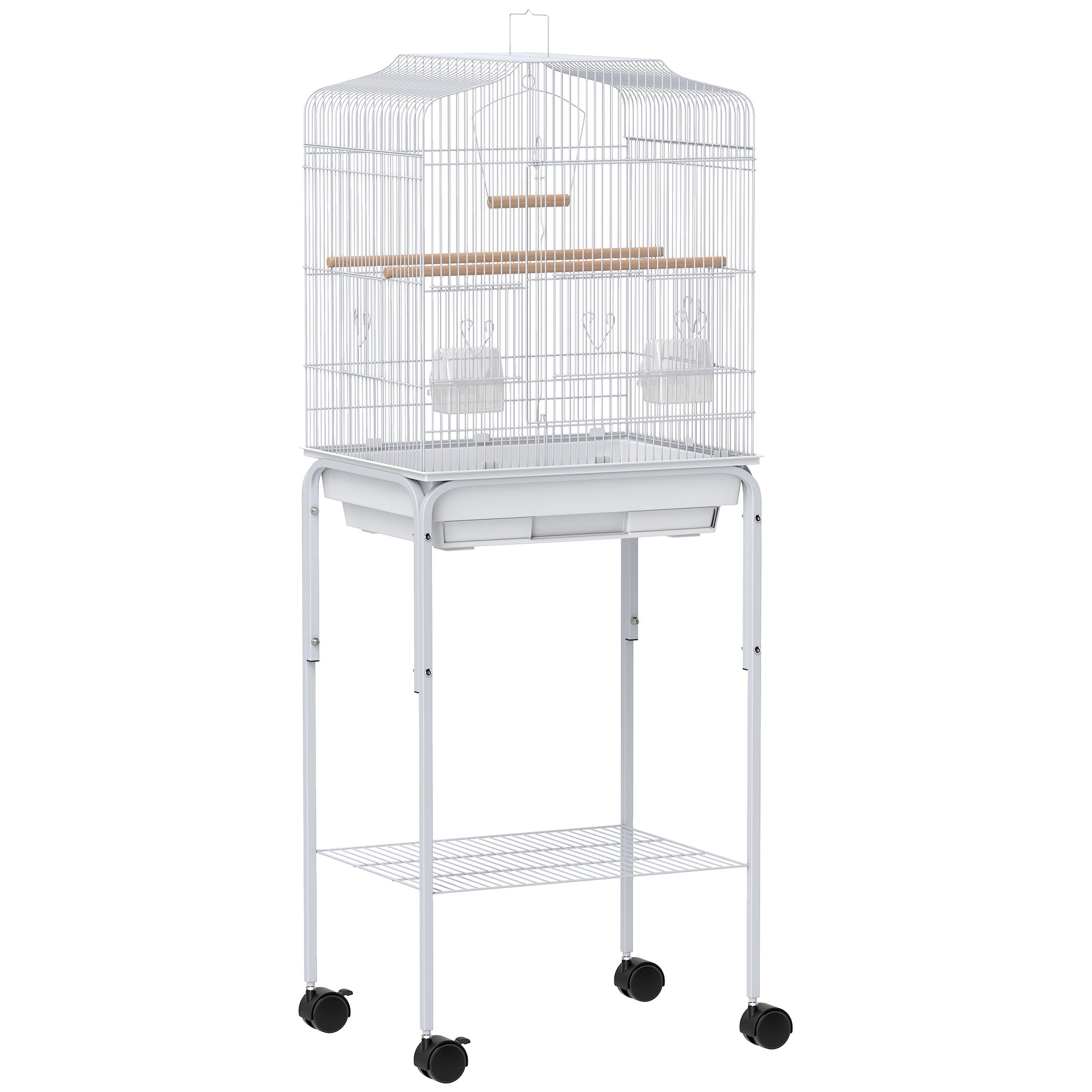 PawHut Bird Cage Budgie Cages for Finch Canary Parakeet with Stand Whe ...