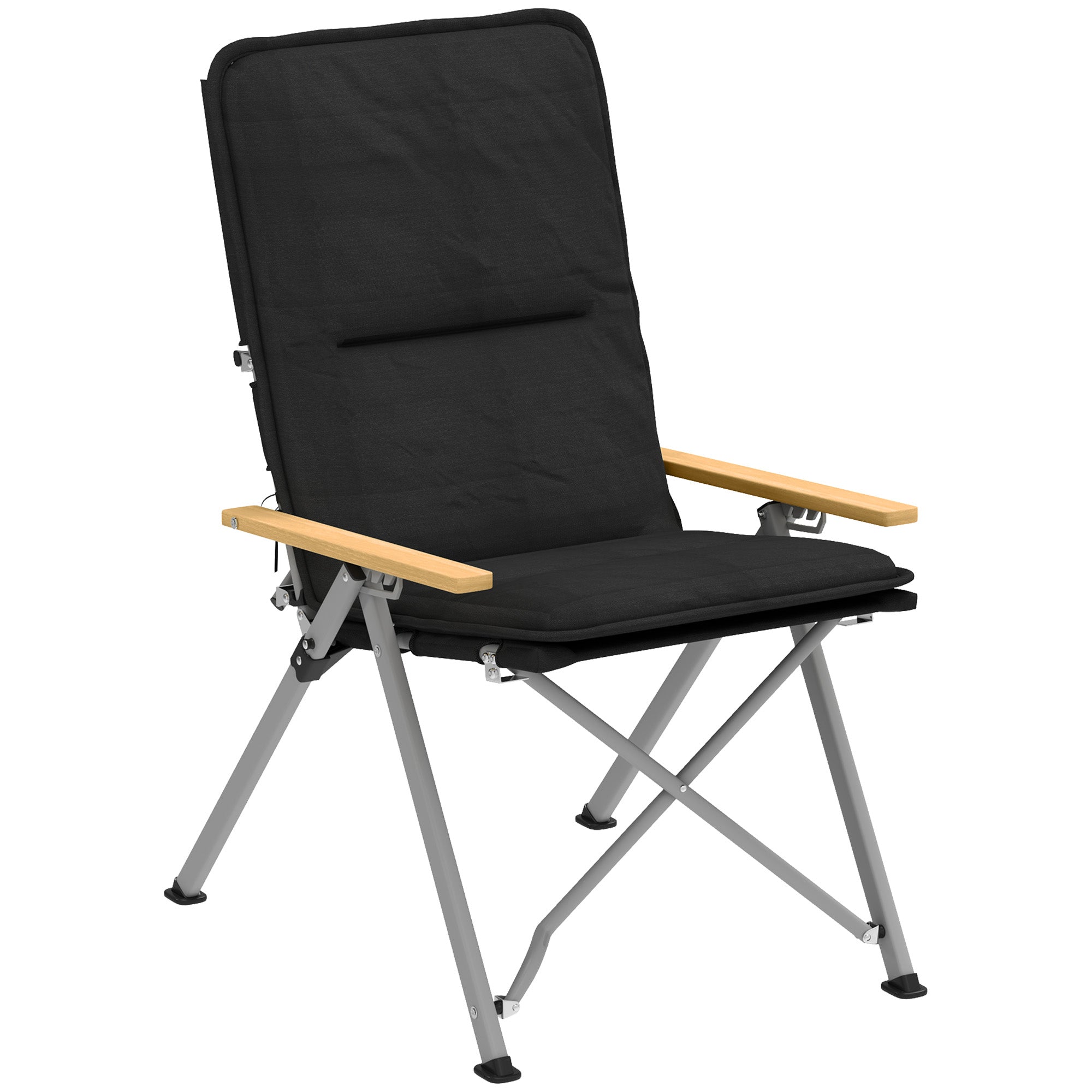Outsunny Portable High Back Folding Camping Chair, Padded Seat with Ca ...