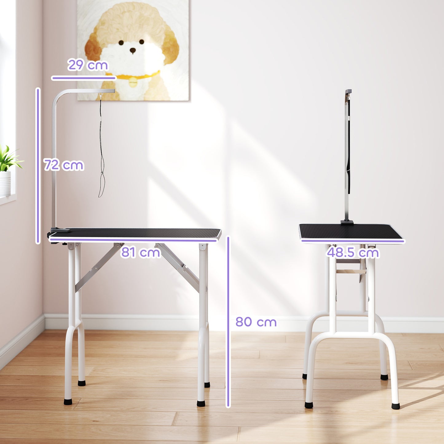 PawHut 32" Foldable Dog Grooming Table Pet Drying Beauty Table Adjusta ...