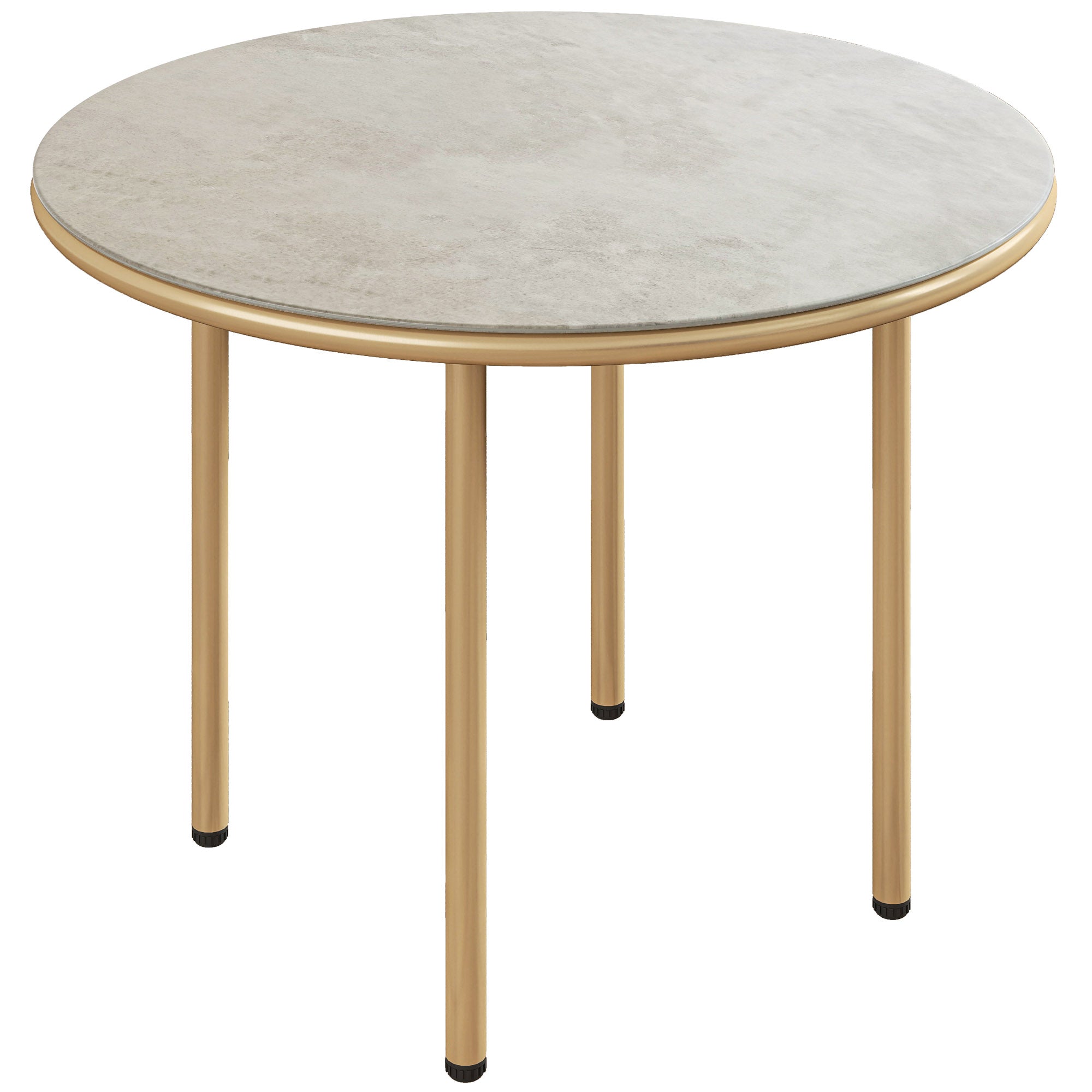 Outsunny Round Small Garden Table, 60cm Outdoor Side Table with Faux M ...