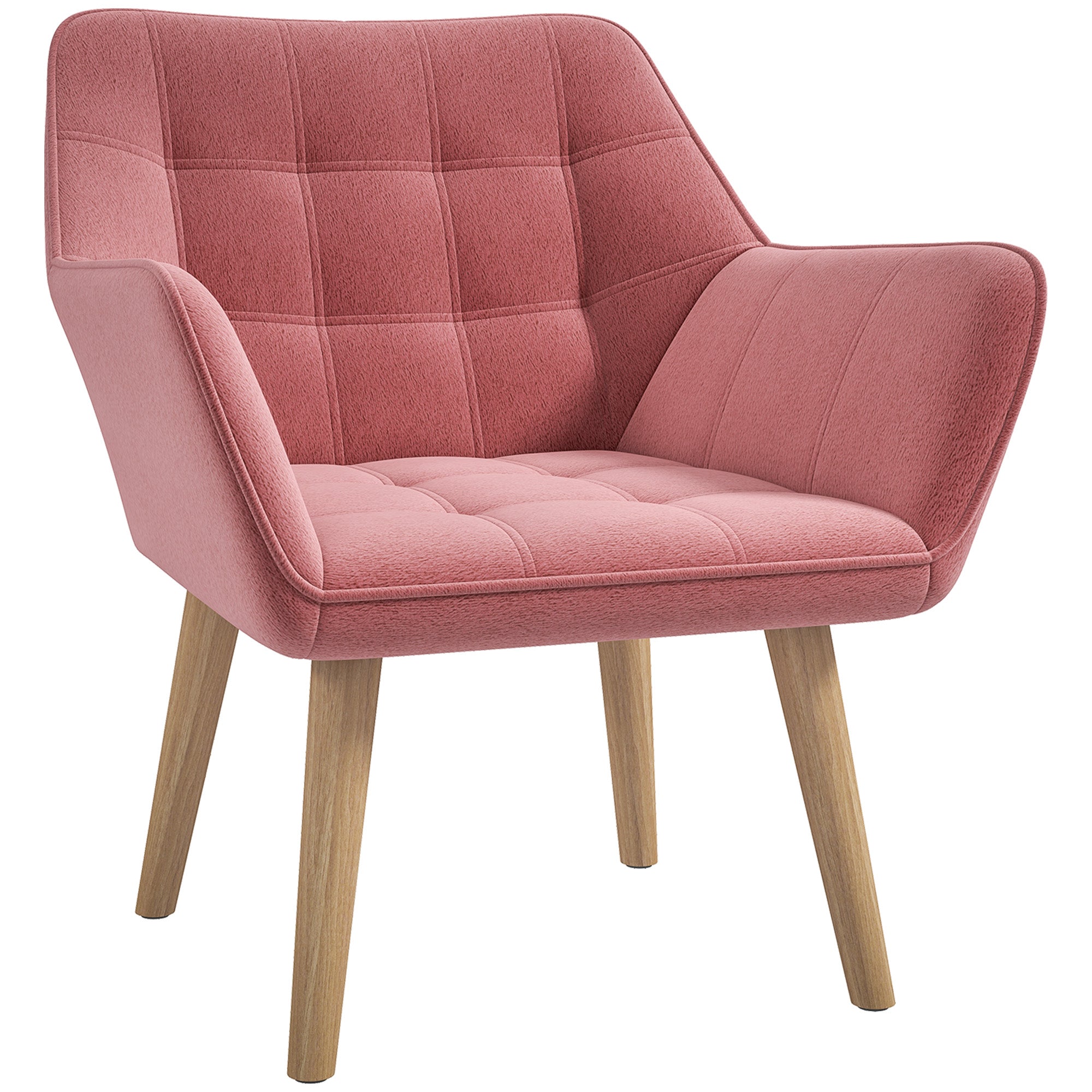 HOMCOM Accent Chair, Arm Chair with Wide Arms, Slanted Back, Thick Pad ...