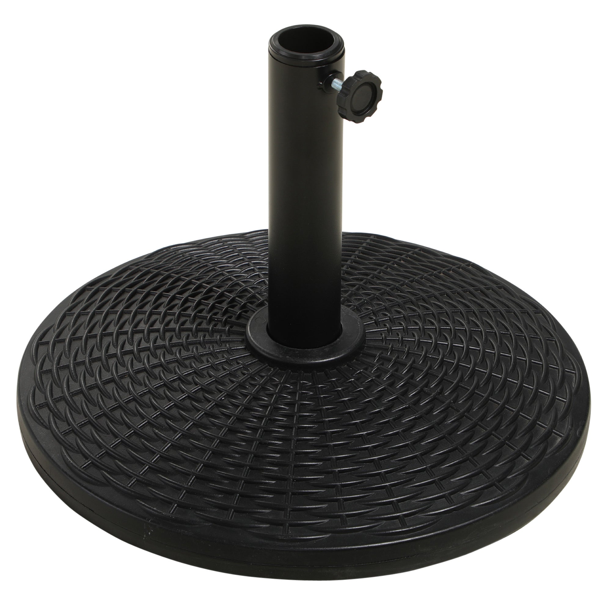 Outsunny 11.5 kg Plastic and Cement Rattan Pattern Parasol Base - Blac ...