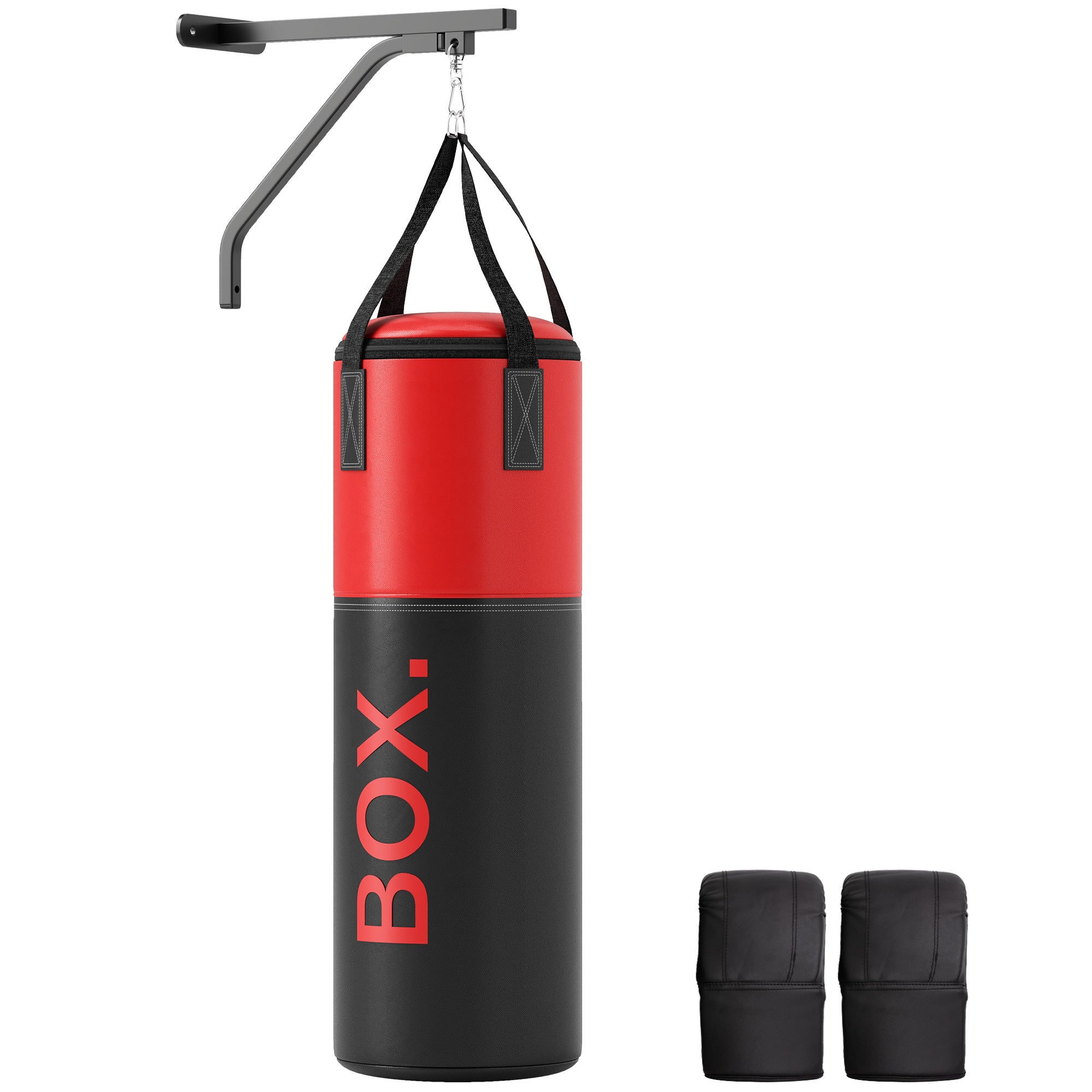 SPORTNOW Unfilled Punching Bag Set with Boxing Bag Bracket, Boxing Glo ...