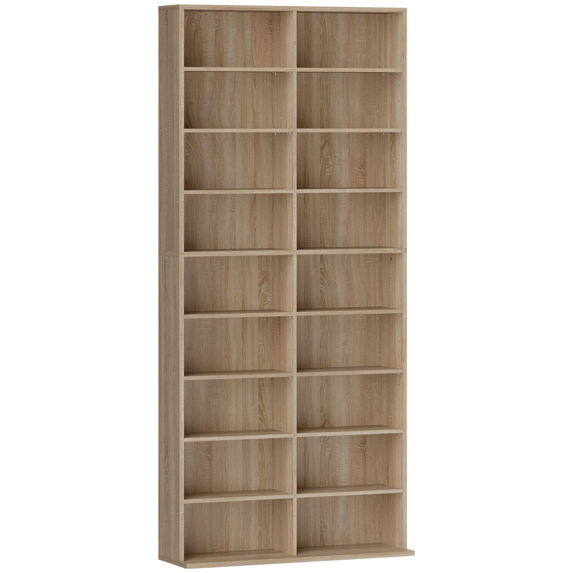 HOMCOM 640 CD Storage Tower - Nature Wood Finish – mhstar.co.uk