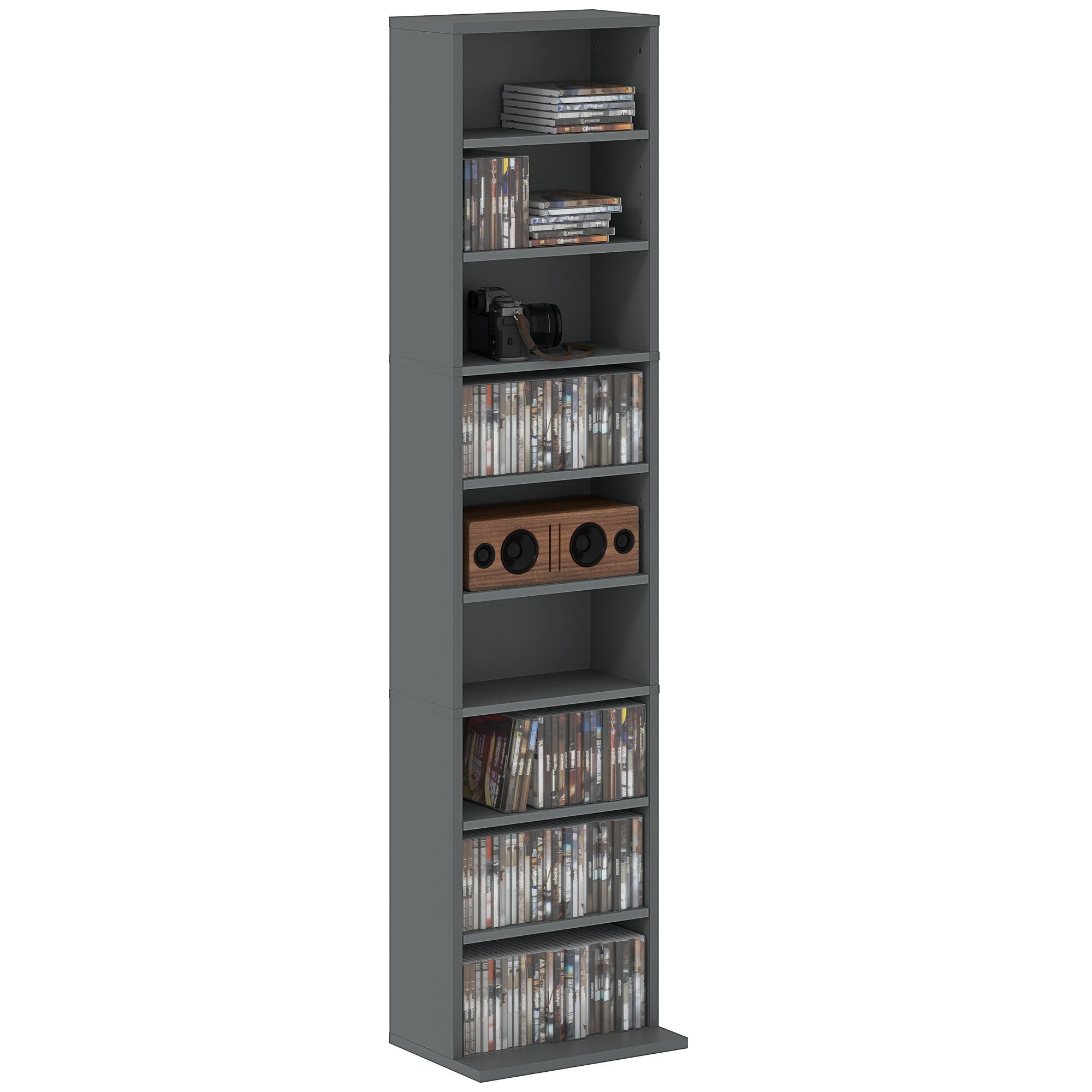 HOMCOM 260 CD/120 DVD Storage Unit - Grey – mhstar.co.uk
