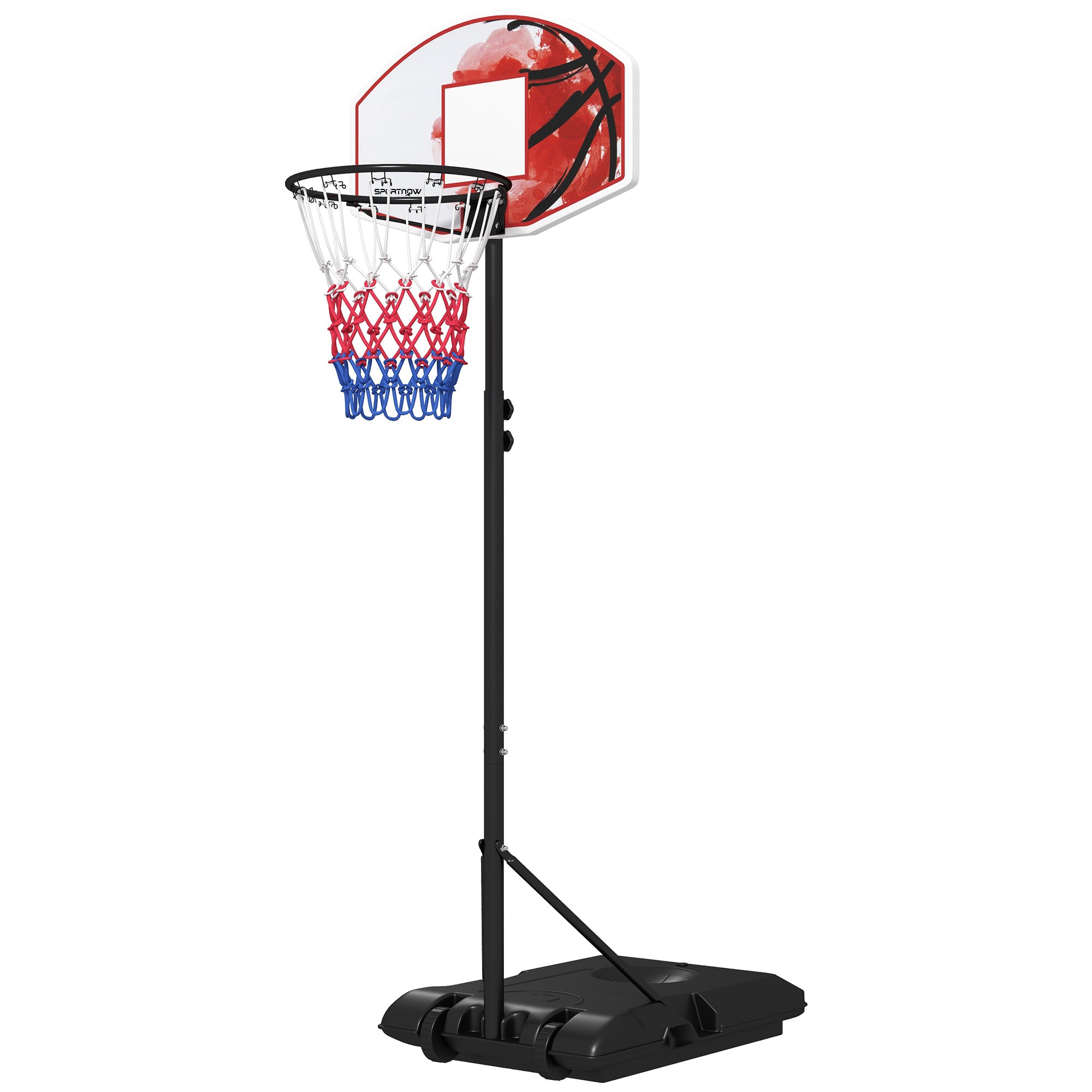 SPORTNOW Adjustable Basketball Stand Net System with Wheels Enlarged B ...