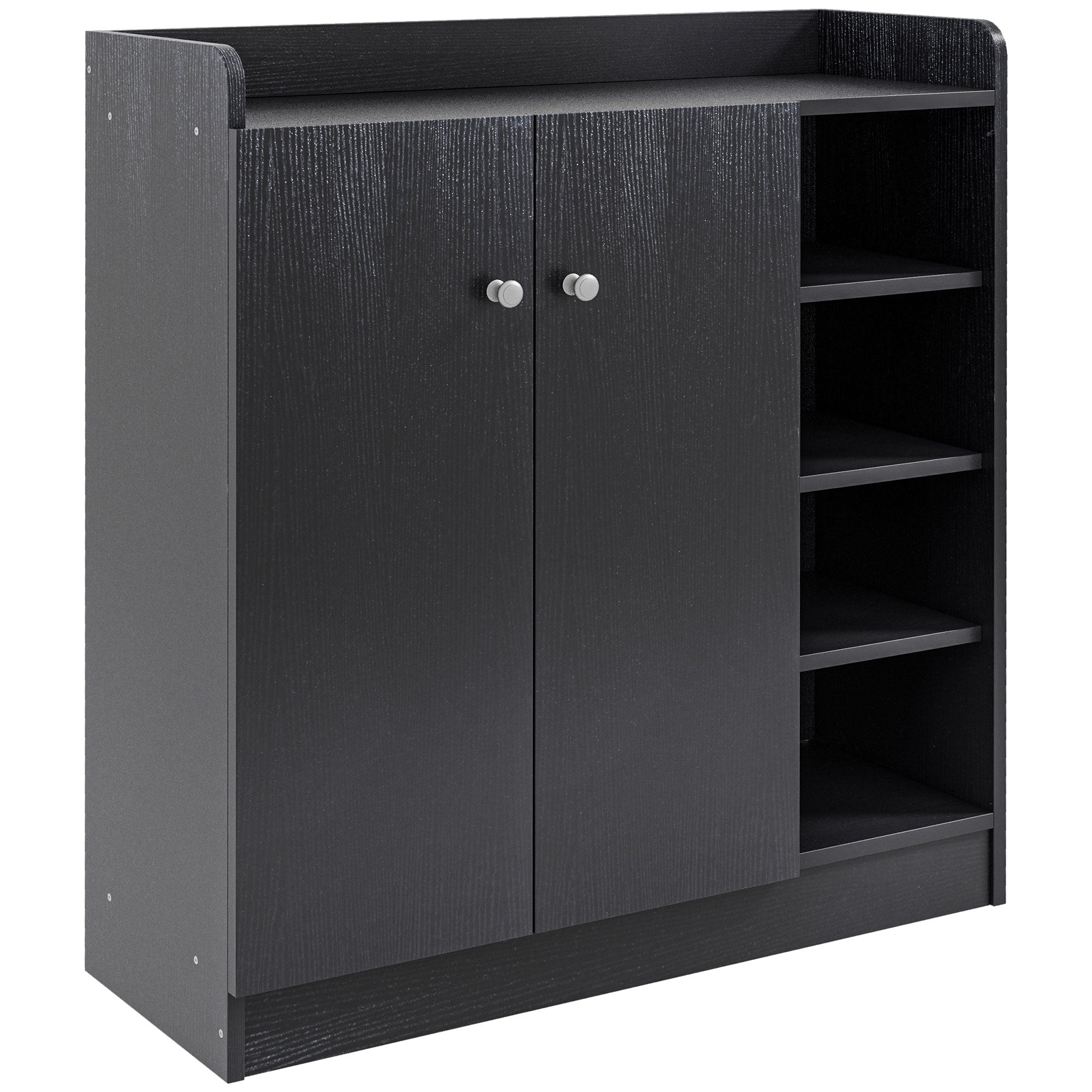 HOMCOM Shoe Storage Cabinet with Adjustable Shelves - Black – mhstar.co.uk