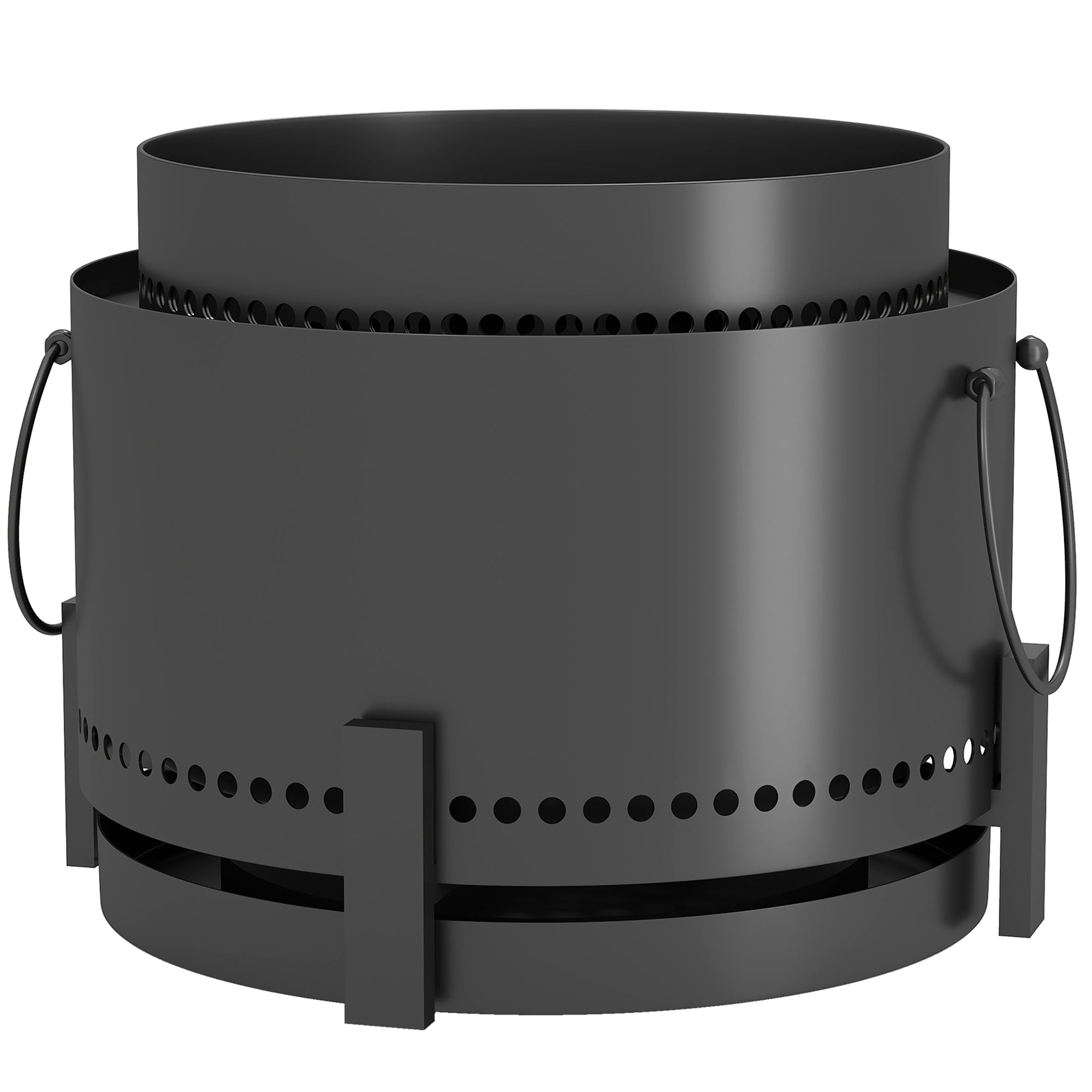 Outsunny Smokeless Fire Pit with Ash Catcher, 37cm Portable Wood Burni ...