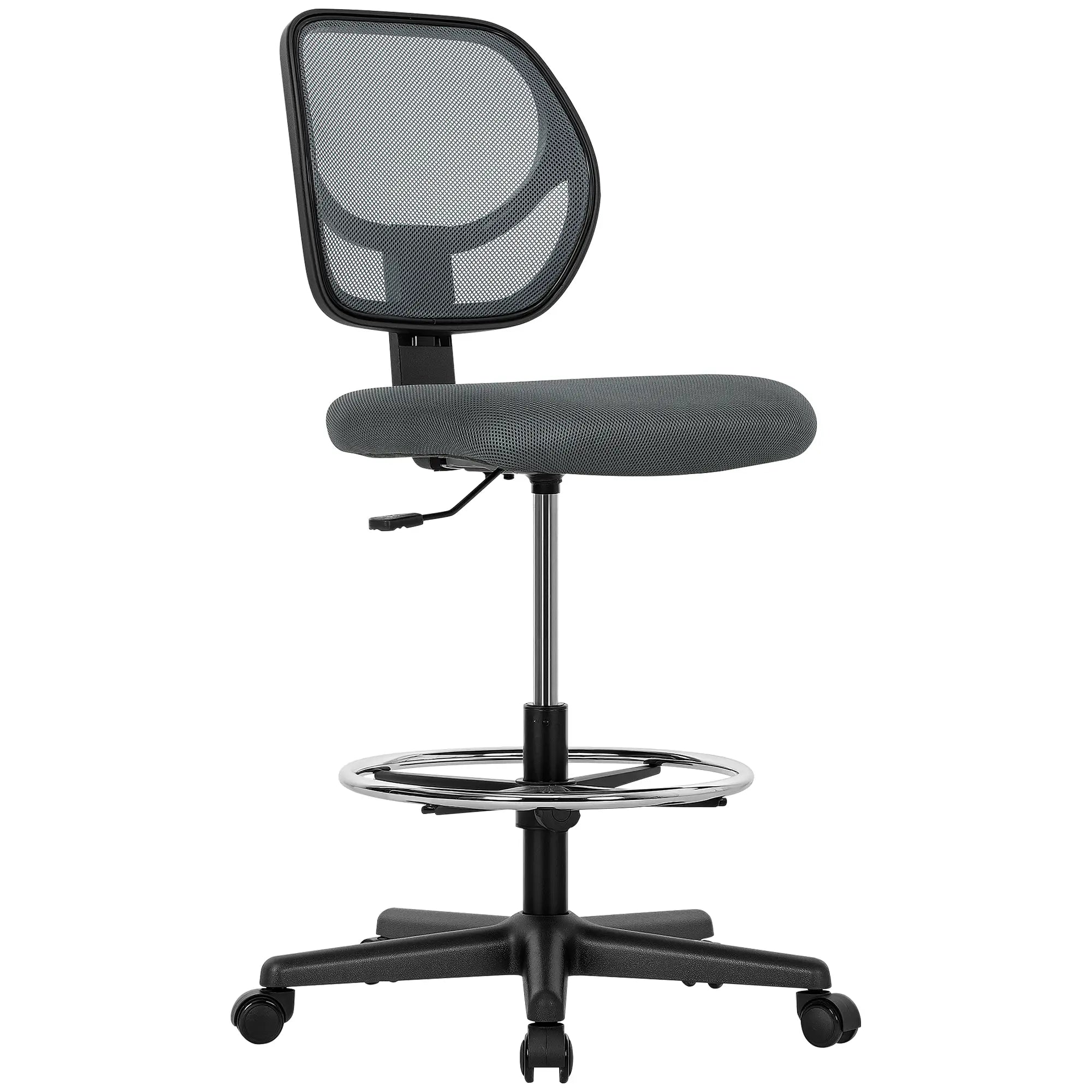 Vinsetto Ergonomic Mesh Standing Desk Chair with Adjustable Footrest R ...