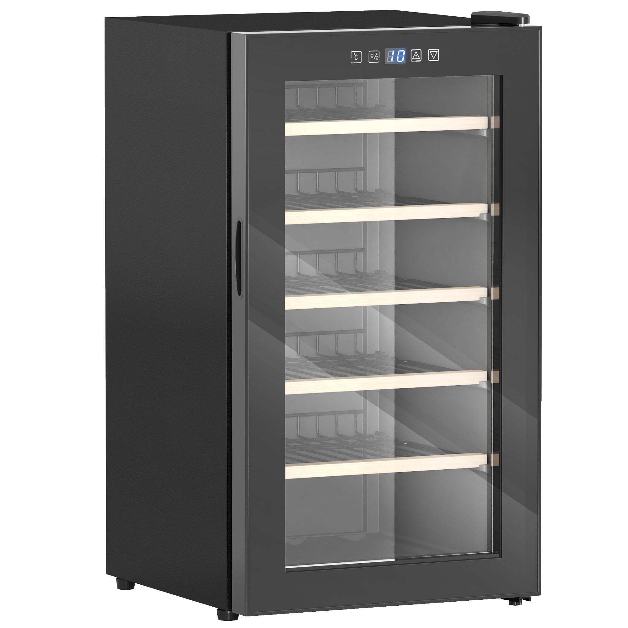 HOMCOM Wine Fridge, 41 Bottle, 91L, Glass Door, LED, Digital Touch Scr ...