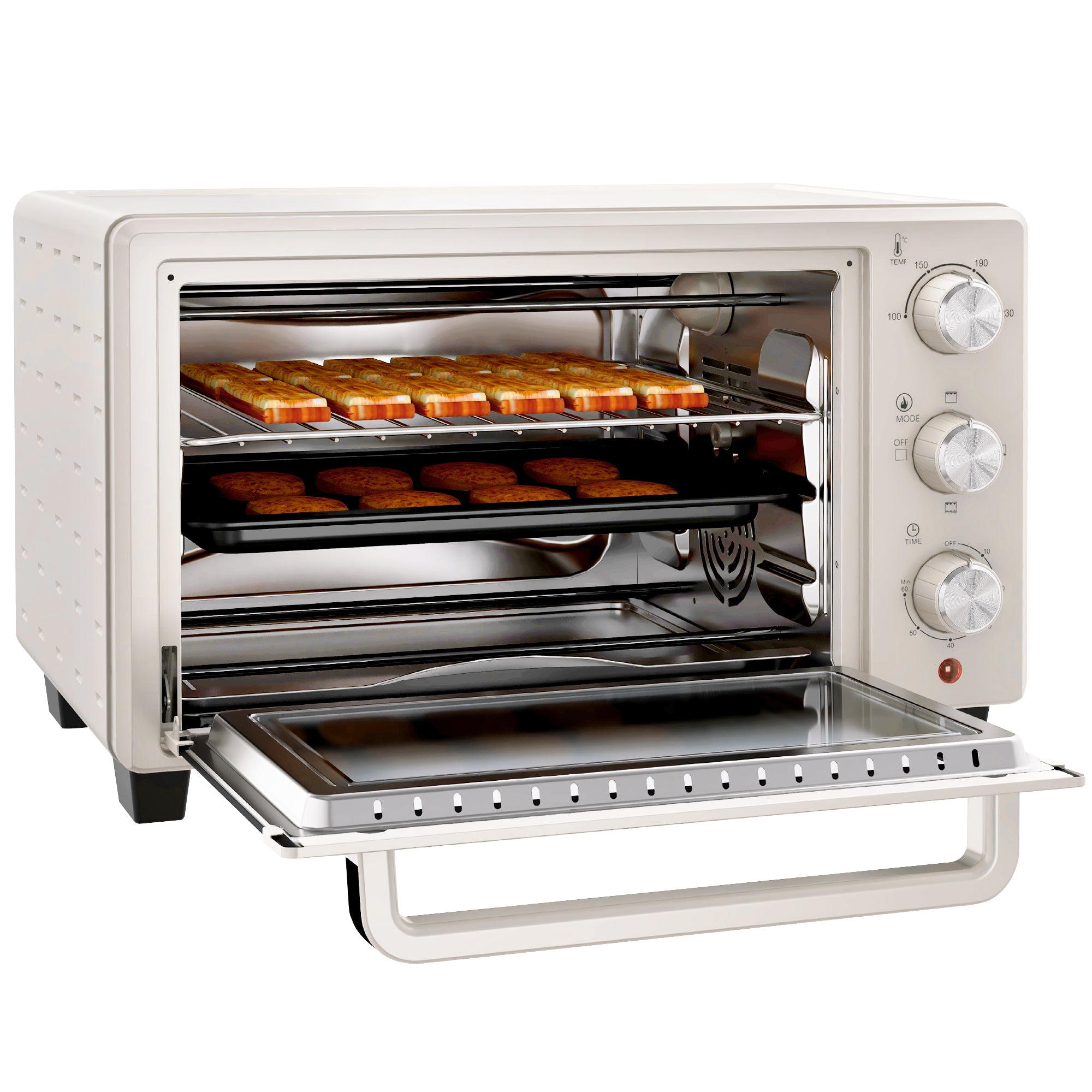 HOMCOM Mini Oven, 21L Countertop Electric Grill, Toaster Oven with Adj ...