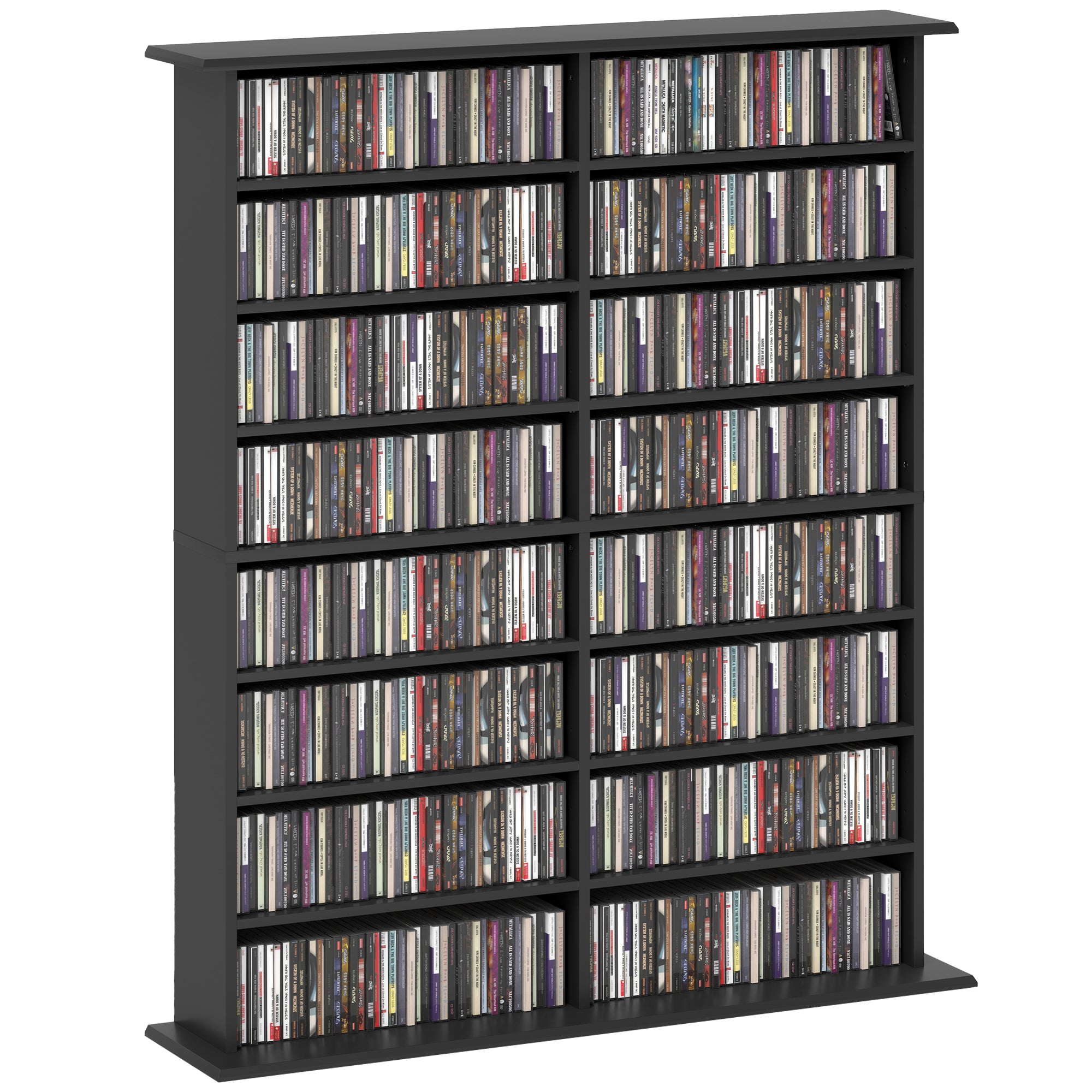 HOMCOM 720 CD/396 DVD/396 Blu-ray Storage Unit - Black – mhstar.co.uk