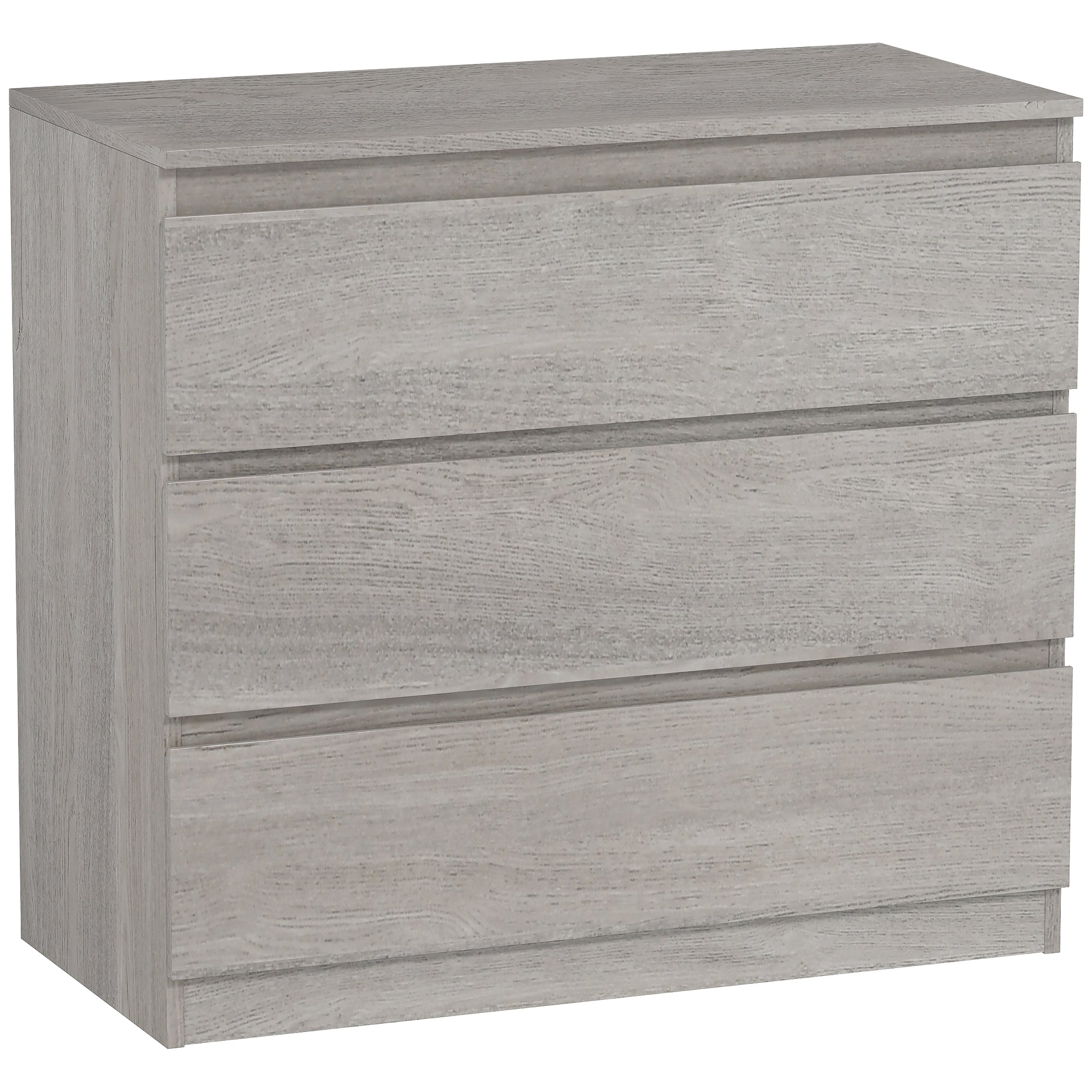 HOMCOM Chest of Three Drawers - Grey Wood Effect – mhstar.co.uk