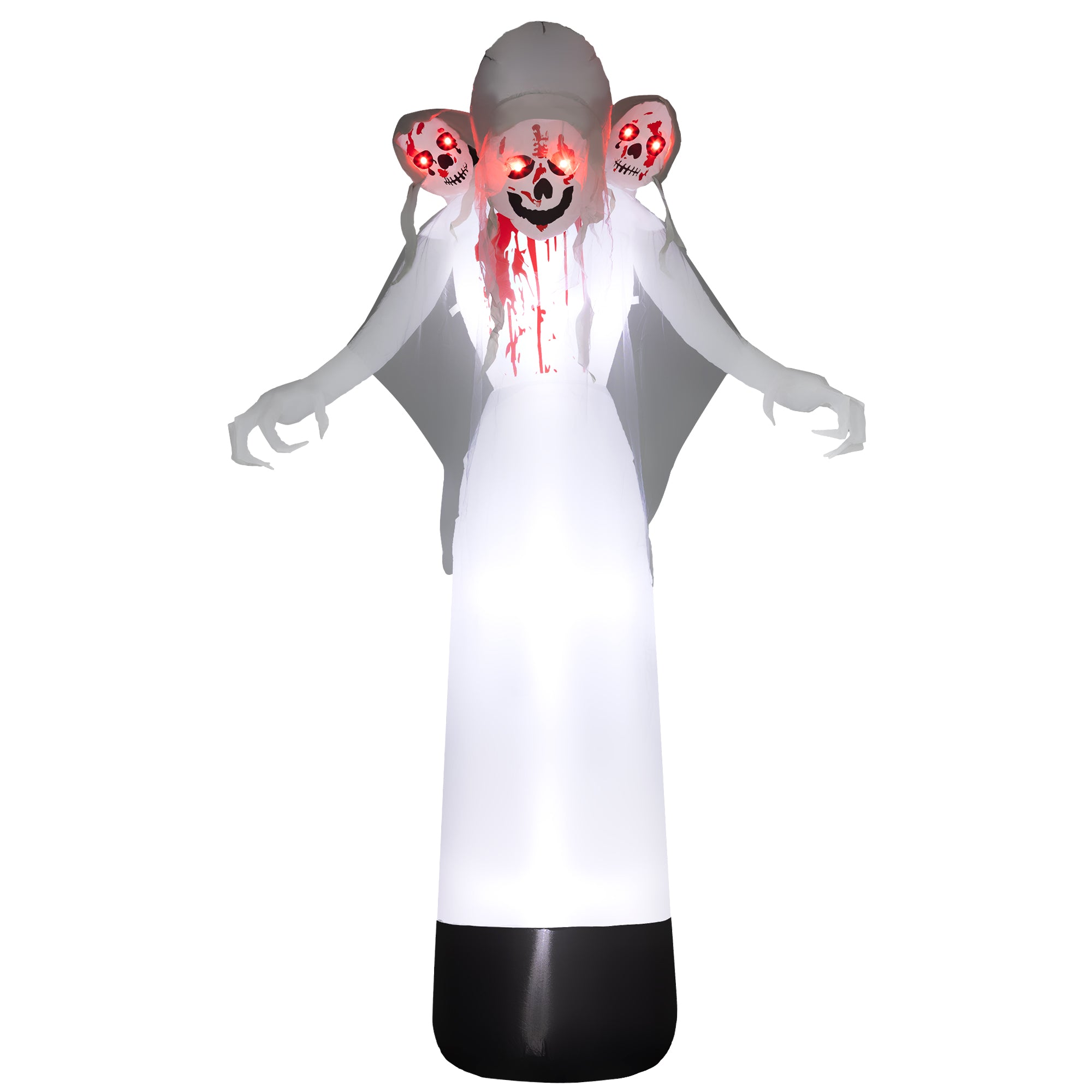 Outsunny 8.9ft Inflatable Three Headed Ghost Halloween Inflatable ...