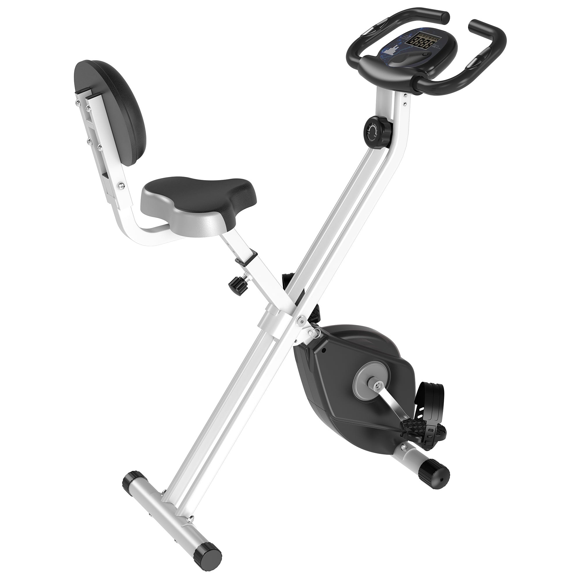 HOMCOM Steel Manual Resistance Exercise Bike w/ LCD Monitor Black ...