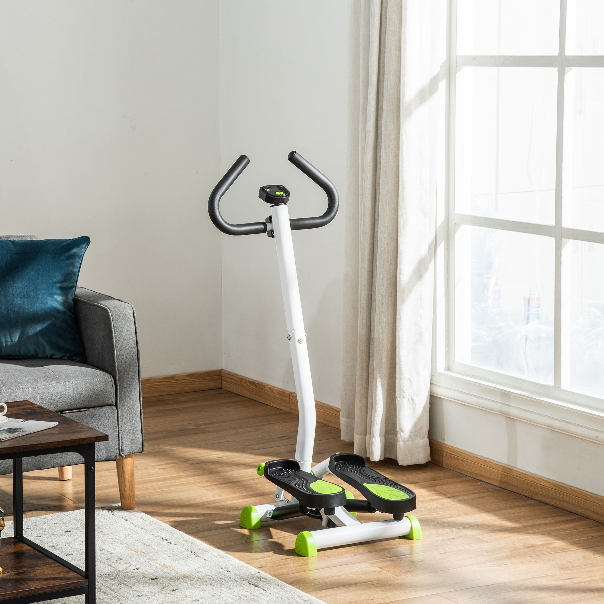 HOMCOM Adjustable Stepper Aerobic Ab Exercise Machine with LCD Screen ...