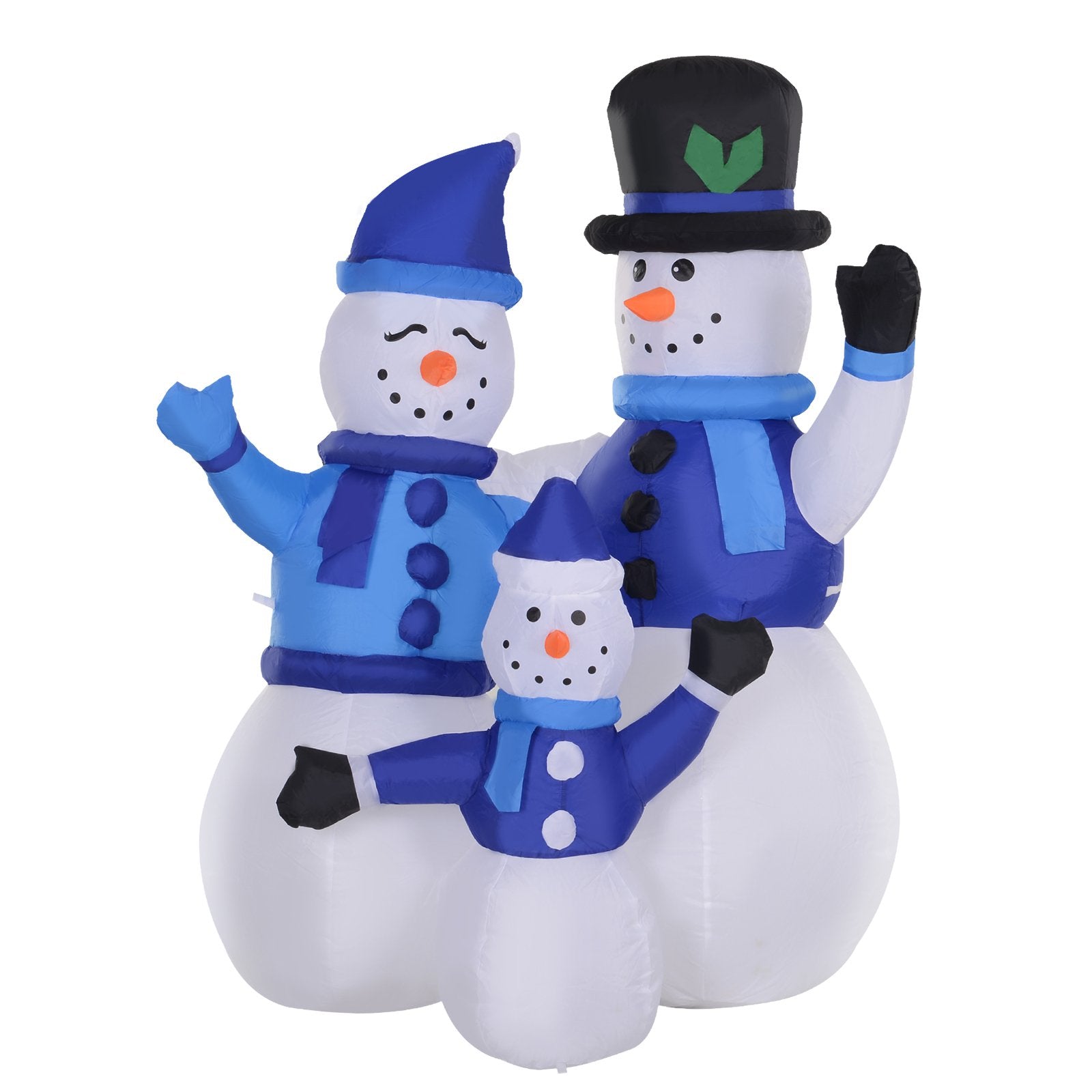 HOMCOM Christmas Inflatable Snowman Family Outdoor Home Seasonal Decor ...