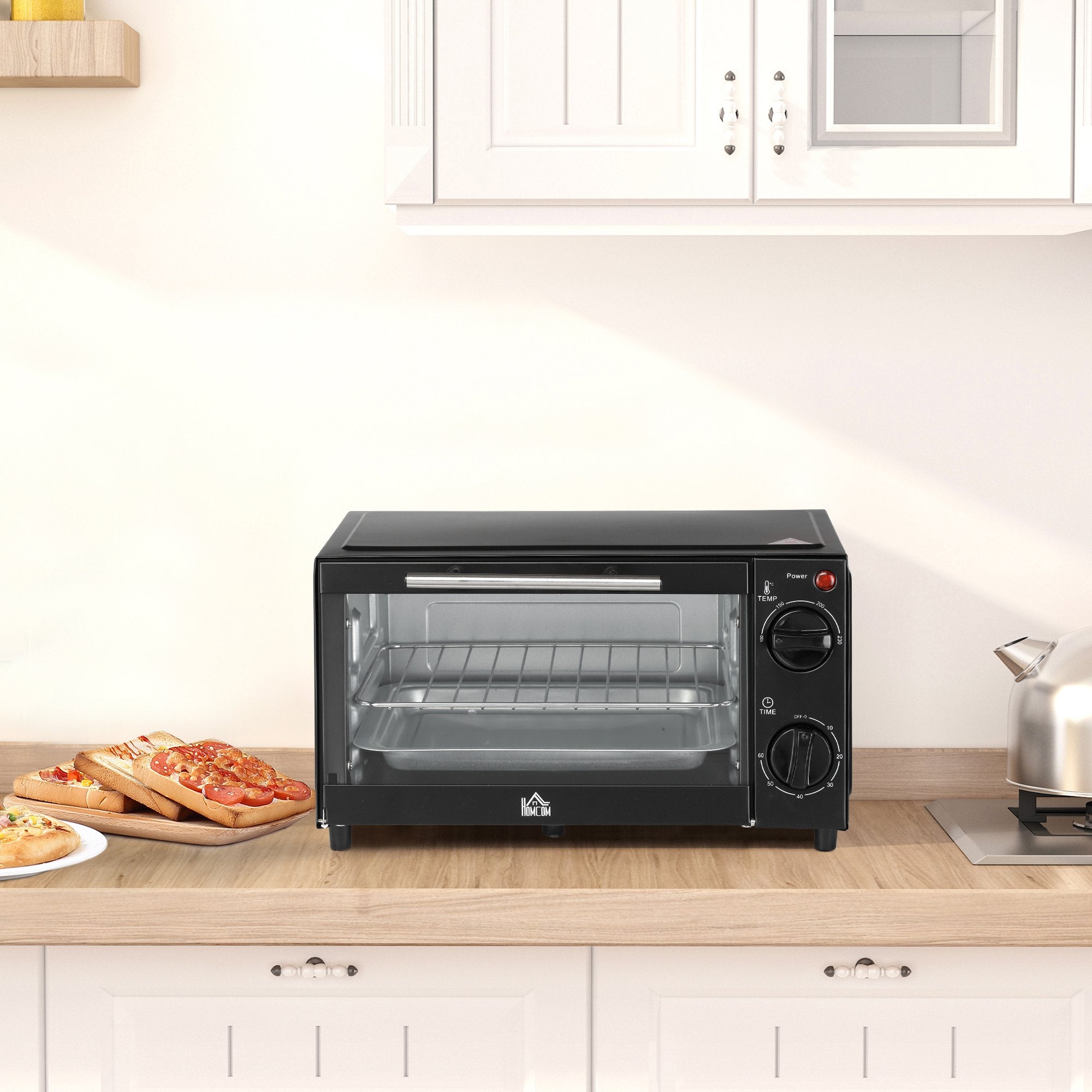 HOMCOM Convection Mini Oven, 9L Countertop Electric Grill, Toaster Ove ...