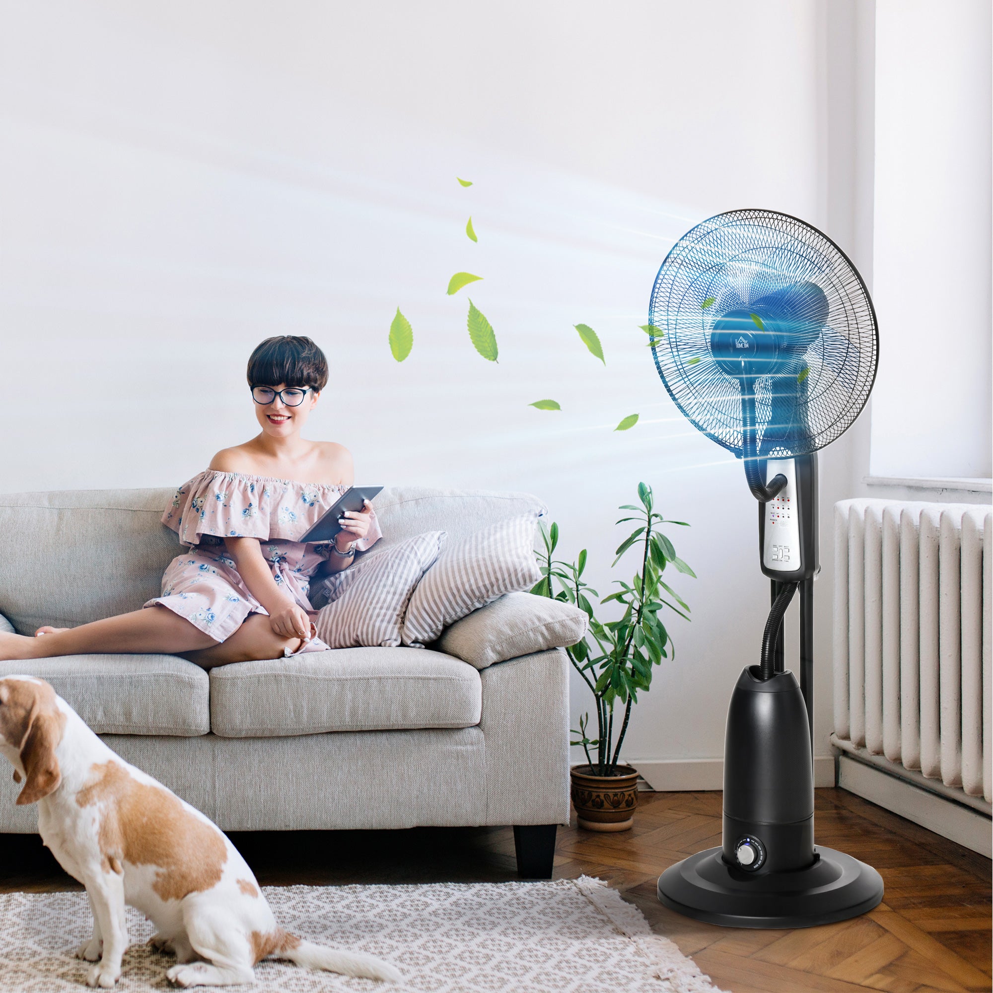 HOMCOM 2.8 Litre Water Mist Fan, with Remote – mhstar.co.uk