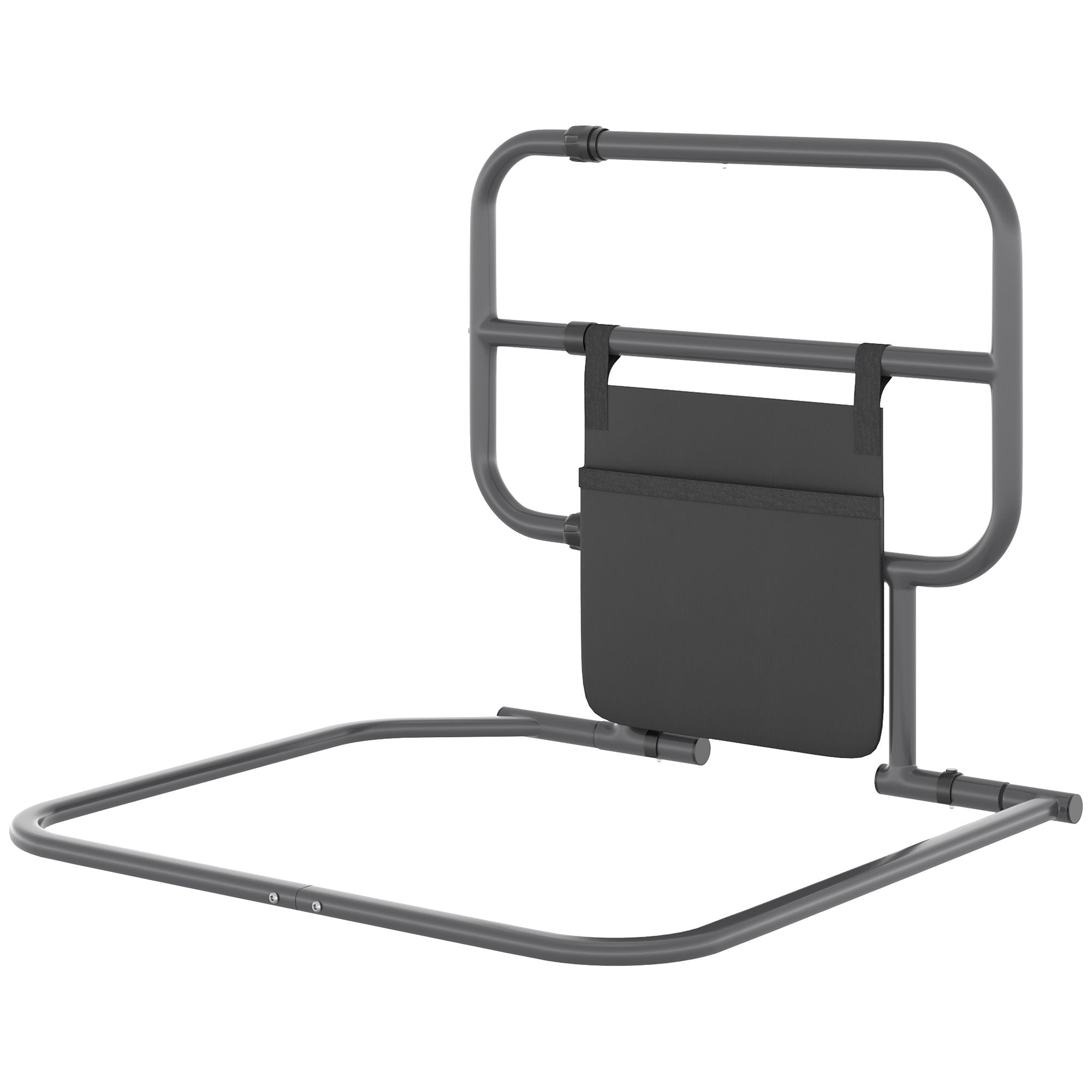 HOMCOM Folding Bed Rail for Elderly Adults Bed Assist Rail with Storag ...