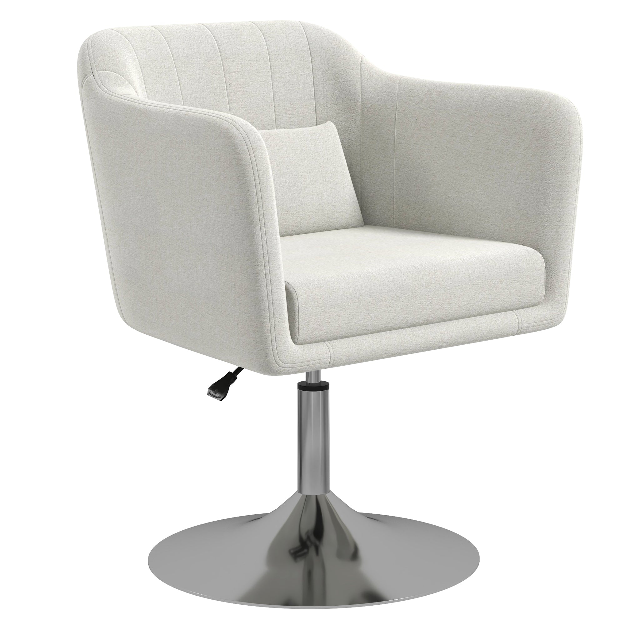 HOMCOM Modern Accent Chair with Swivel Base Height Adjustable Arm Chai ...