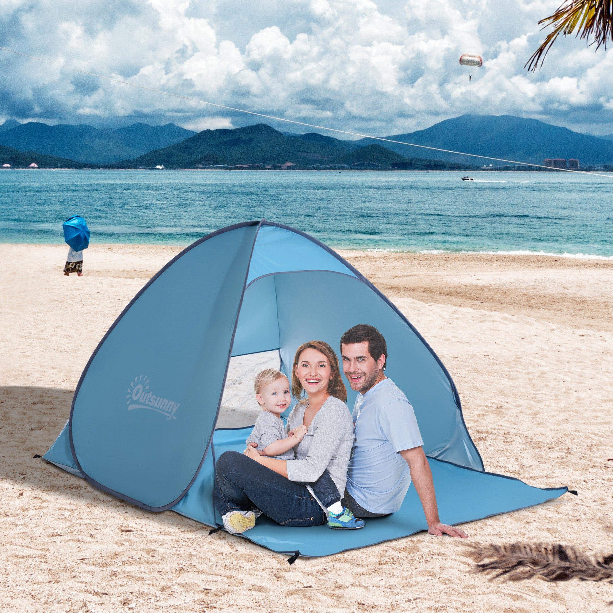 Outsunny 2 Person Pop Up UV Shelter Shade-Blue – mhstar.co.uk