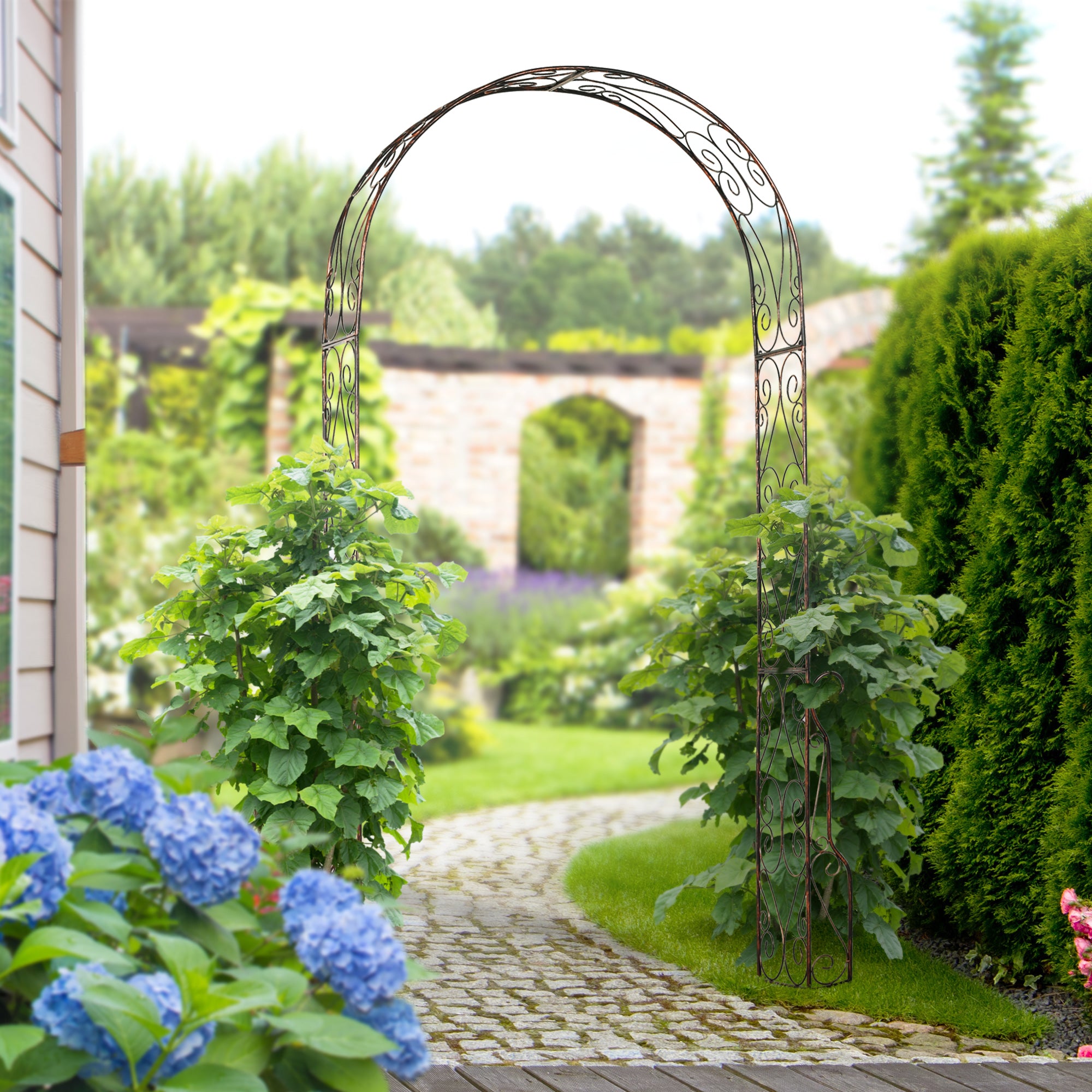 Outsunny Garden Arch, 226H cm, Metal Frame – mhstar.co.uk