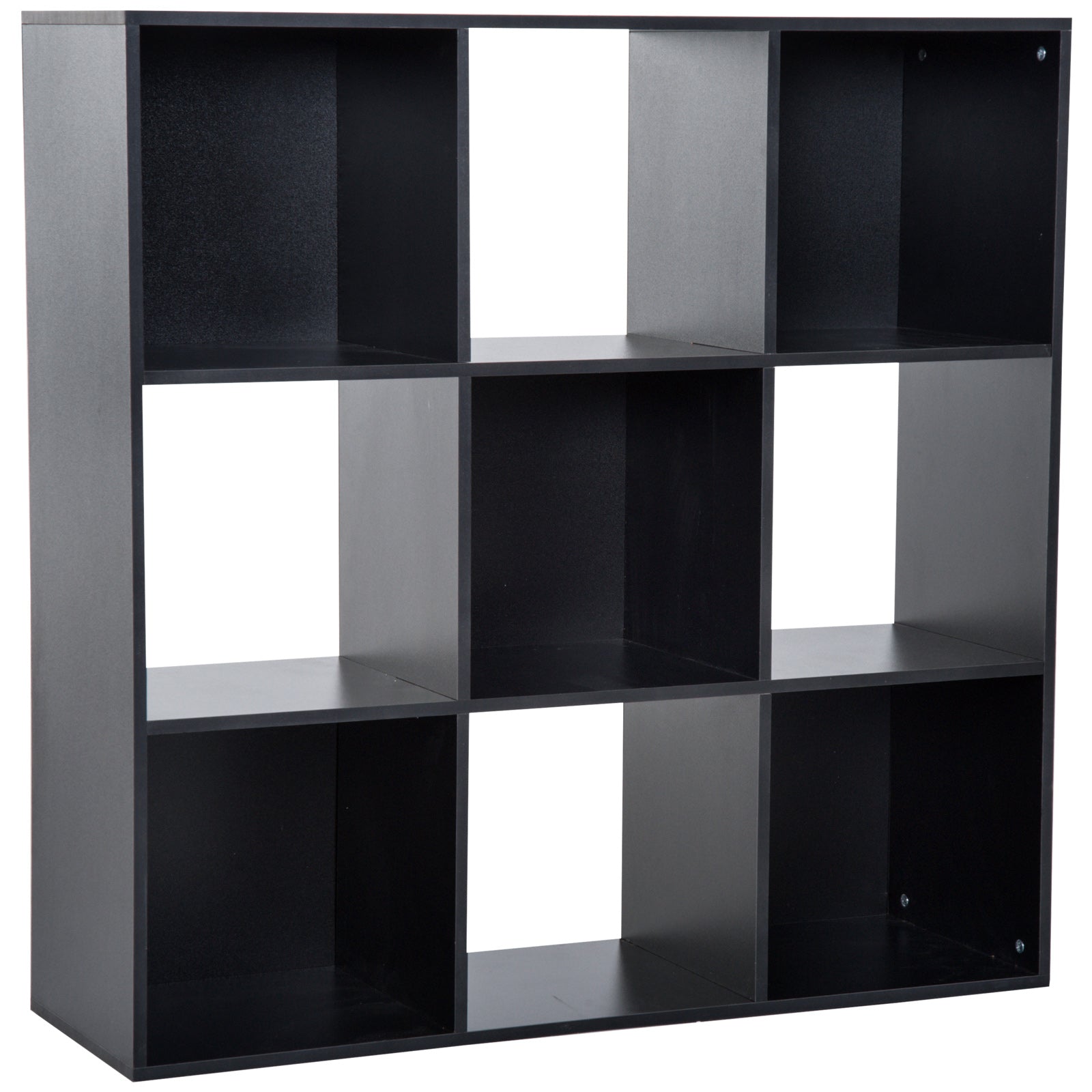 HOMCOM 9 Cubes 3-Tier Shelving Cabinet, Particle Board-Black – mhstar.co.uk