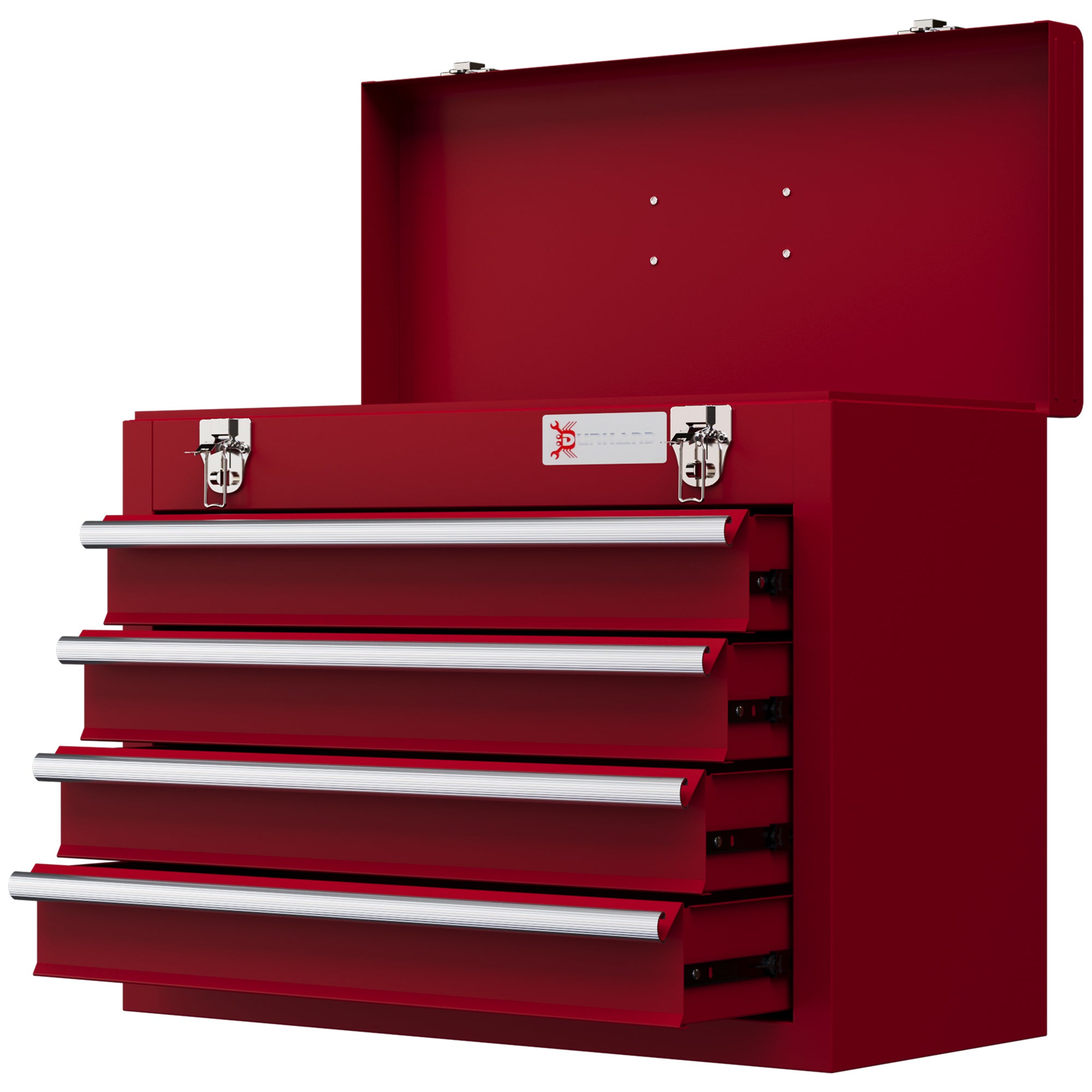 DURHAND Lockable Metal Tool Box 4 Drawer Tool Chest with Latches Handl ...