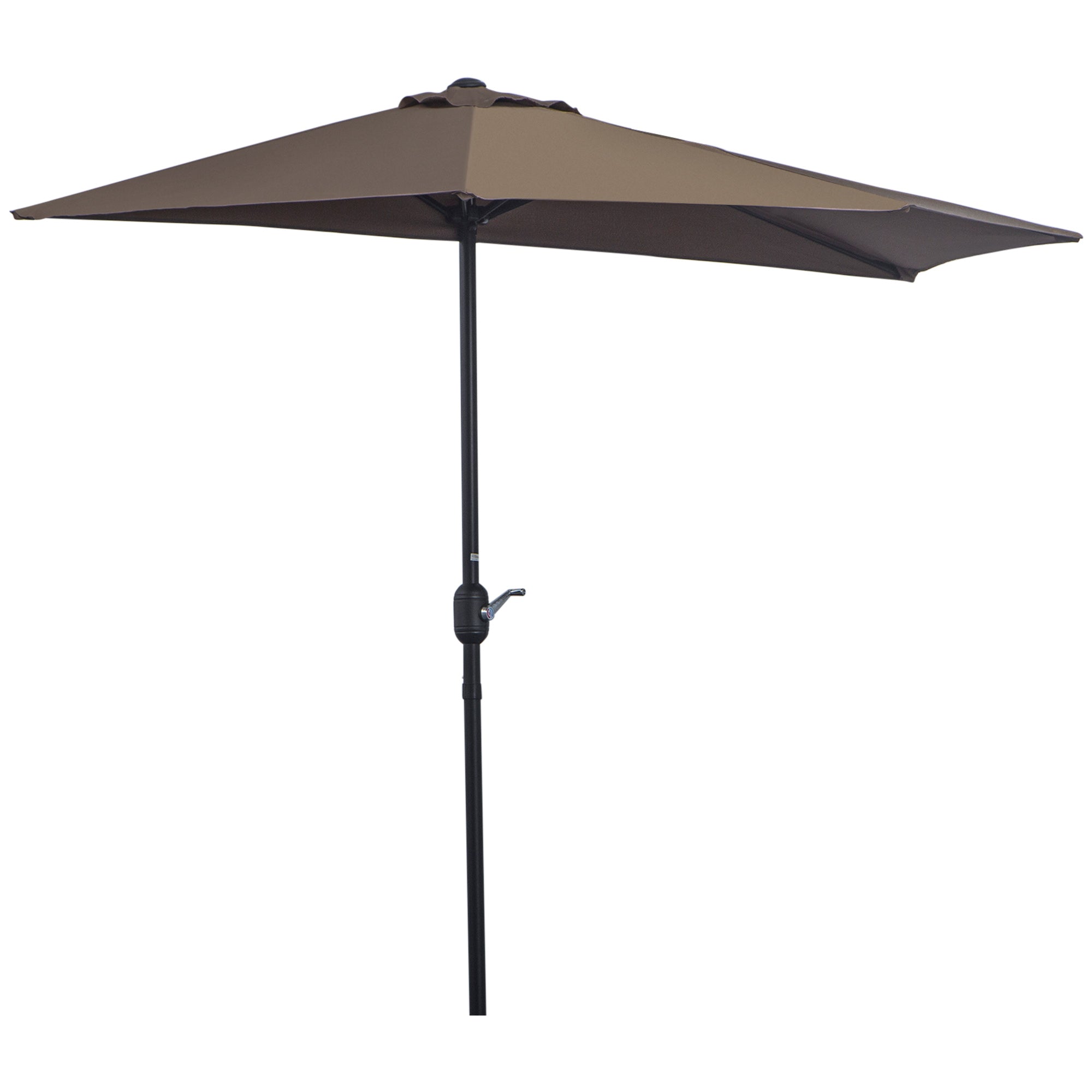 Outsunny 2.7m Balcony Half Parasol Garden Outdoor Umbrella 5 Steel Rib ...