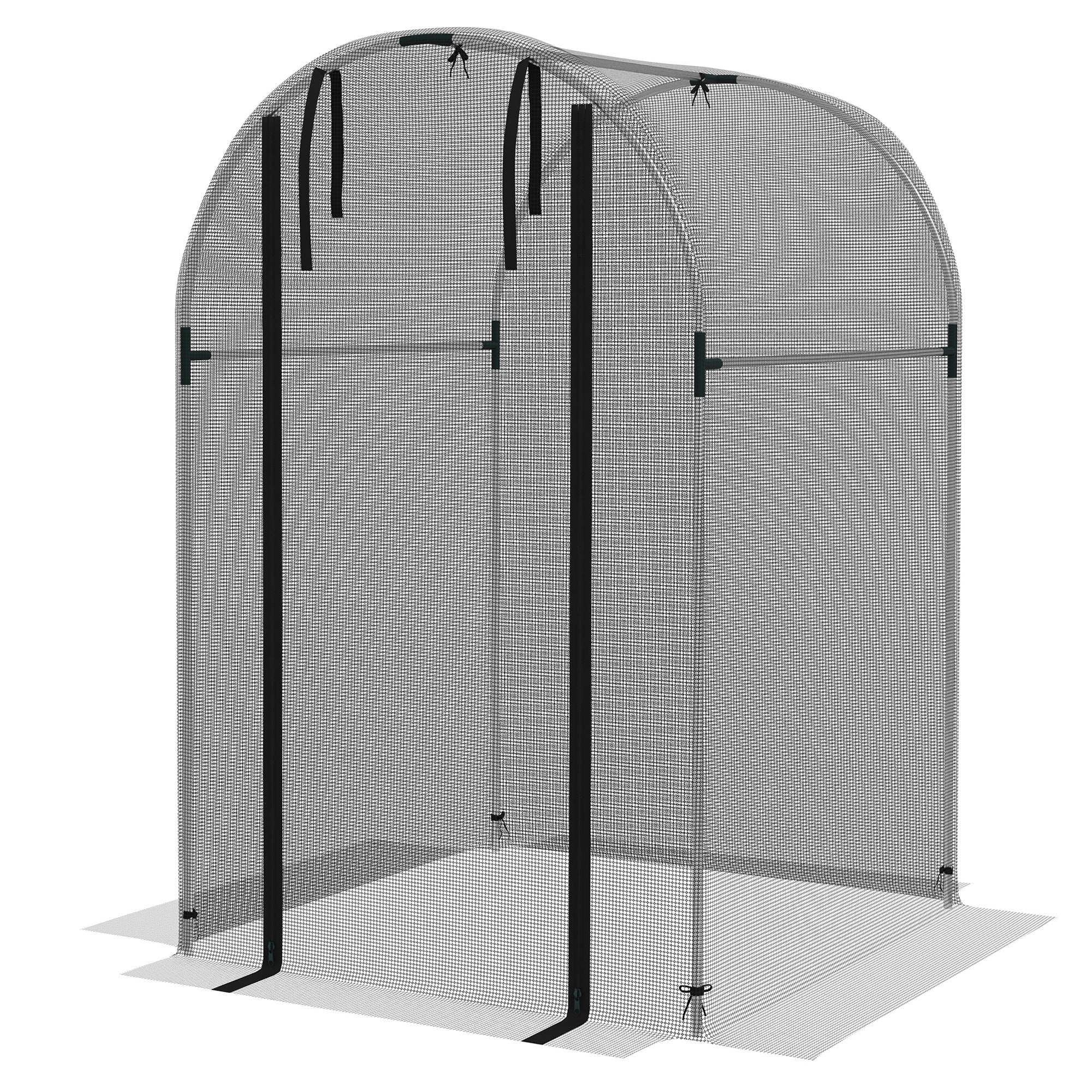 Outsunny Galvanised Steel Fruit Cage, Plant Protection Tent with Zippe ...